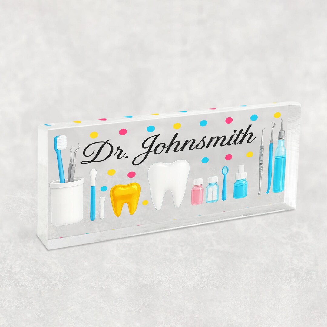 Personalized Dental Name Plate, Dentist Medical Physician Desk Name ...