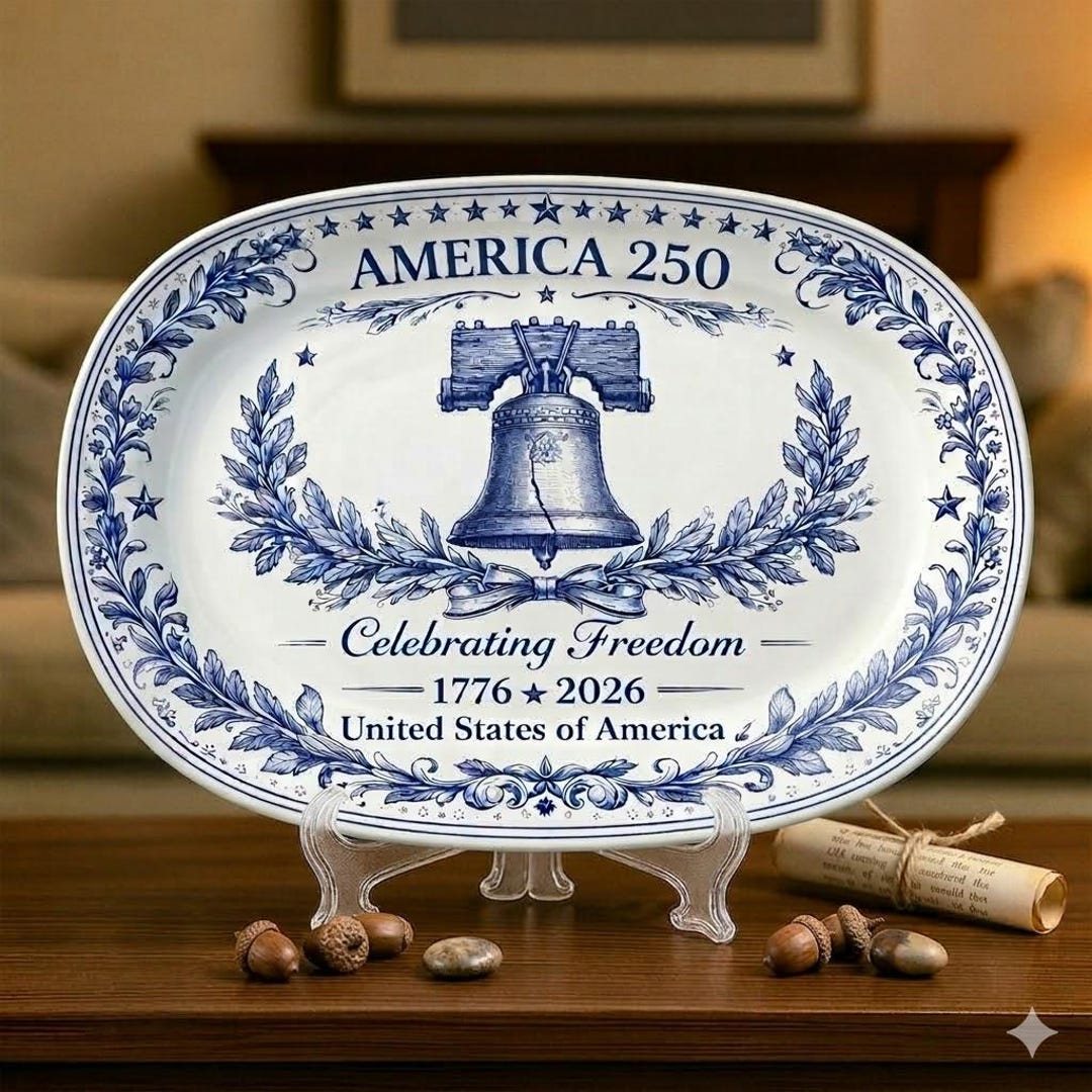 America 250 Celebrating Freedom Serving Platter 1776-2026 Liberty Bell ...