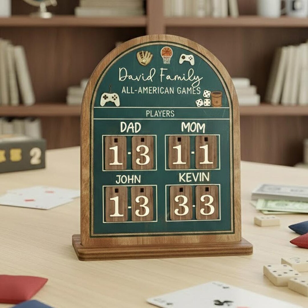 Personalized Family Scoreboard Custom Game Night Score Keeper Wood Sign ...