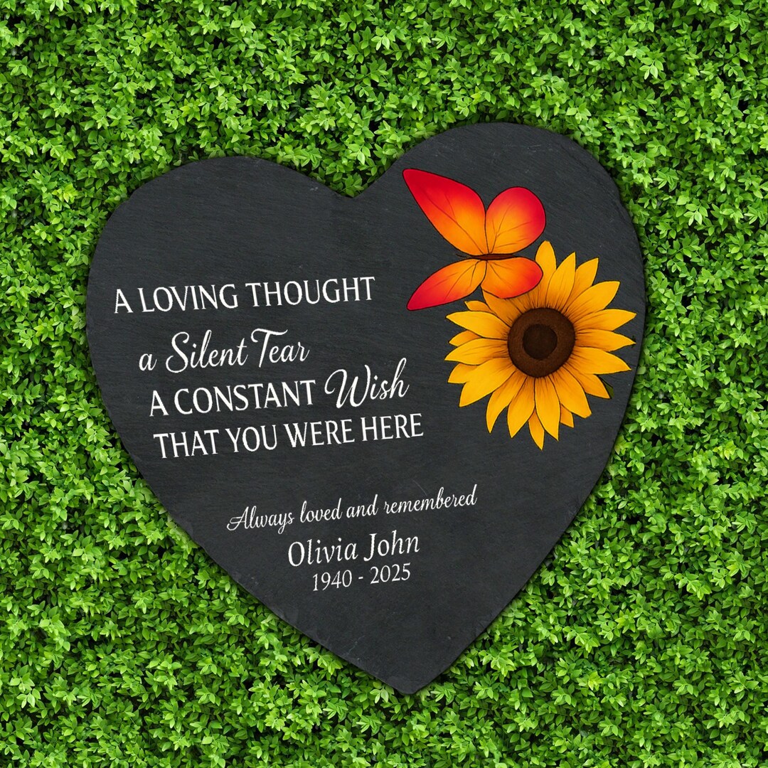 Silent Tear Memorial Stone, Condolence Gift, Slab Headstone, Keepsake ...