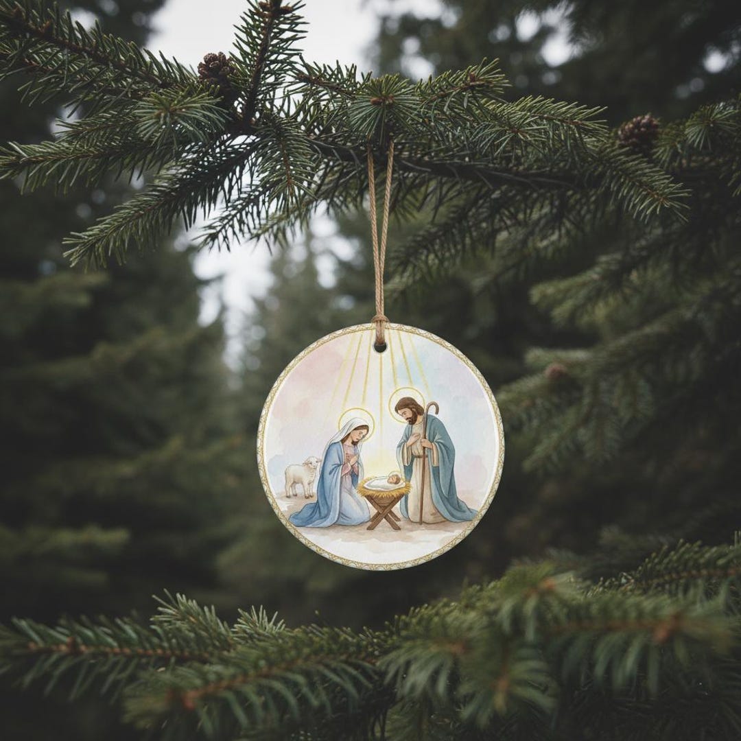 Nativity Ornament Christmas, Holy Family Nativity Scene Decoration ...