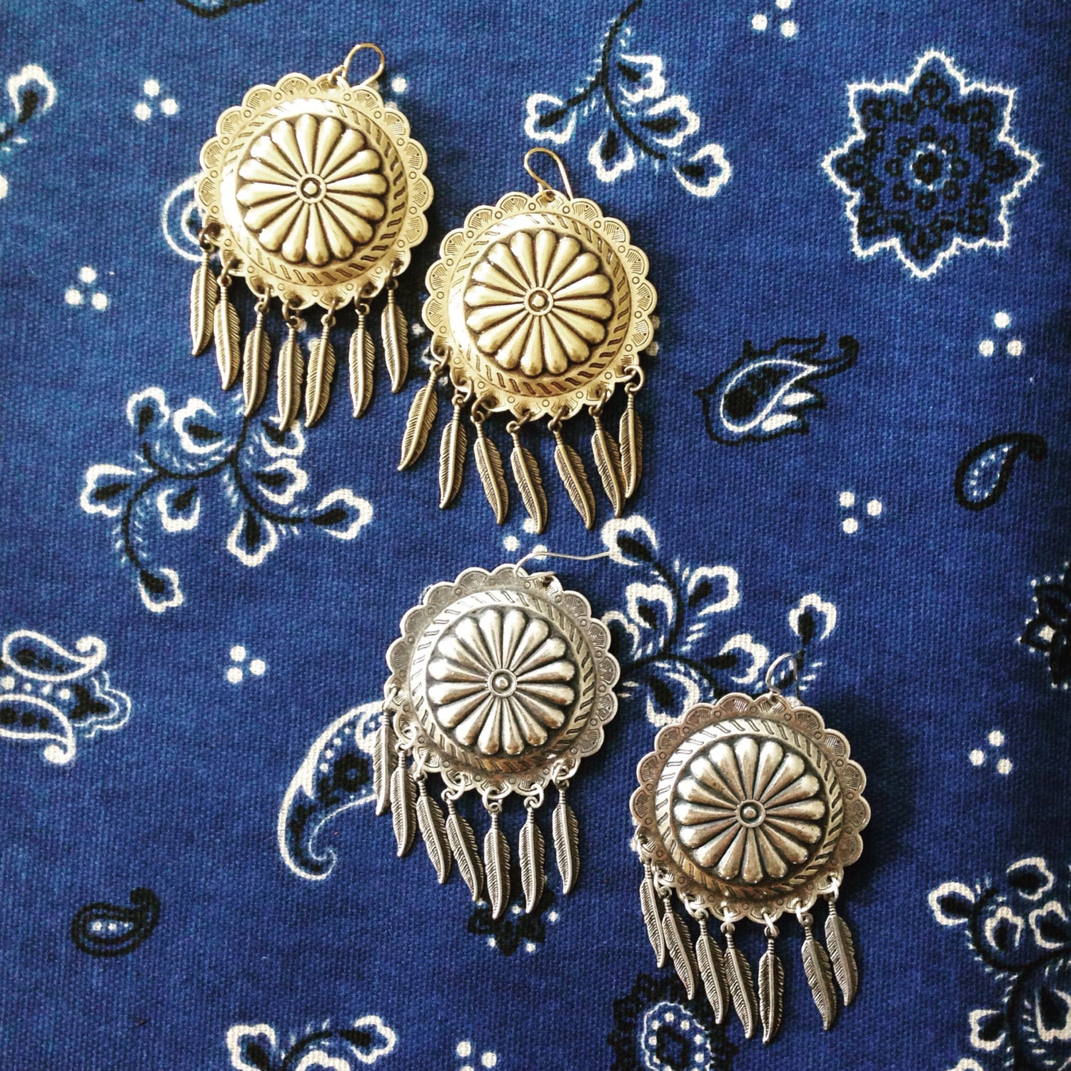 Dreamcatch Feather Concho Earrings