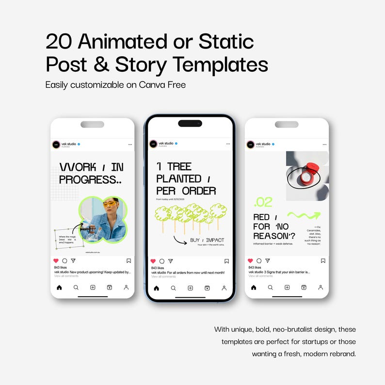 Bold Neo-brutalist Design for Small Business | Animated Social ...
