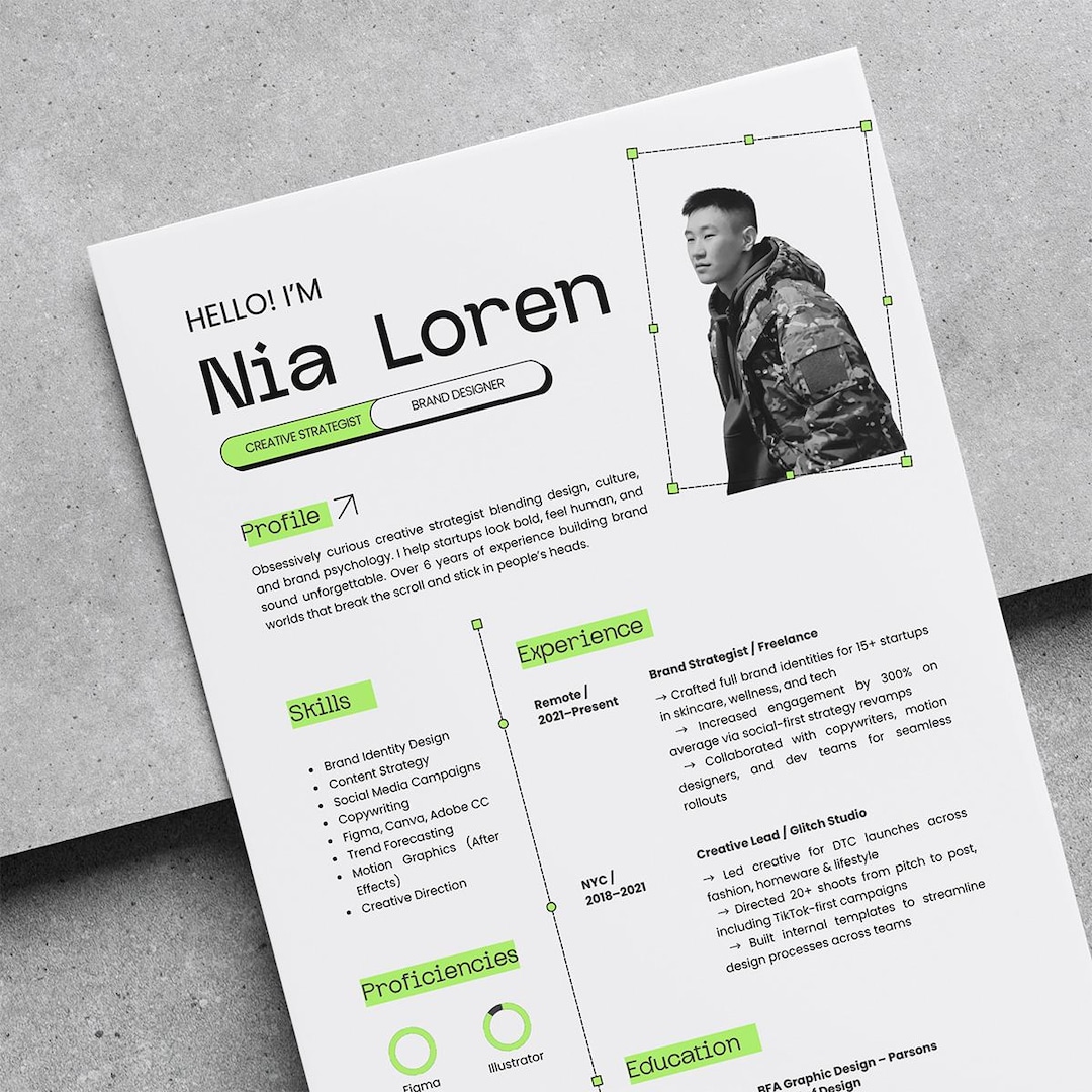 Bold Creative Resume Template for Canva | Unique, Modern Neo-brutalist CV + Bonus Cover Letter ...