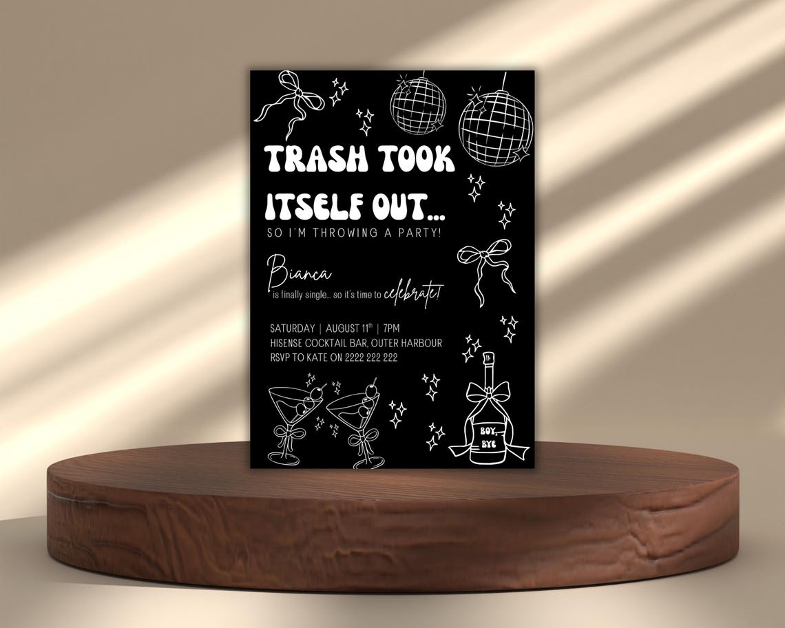 Breakup Party Invitation | Funny Divorce Celebration | “trash Took ...