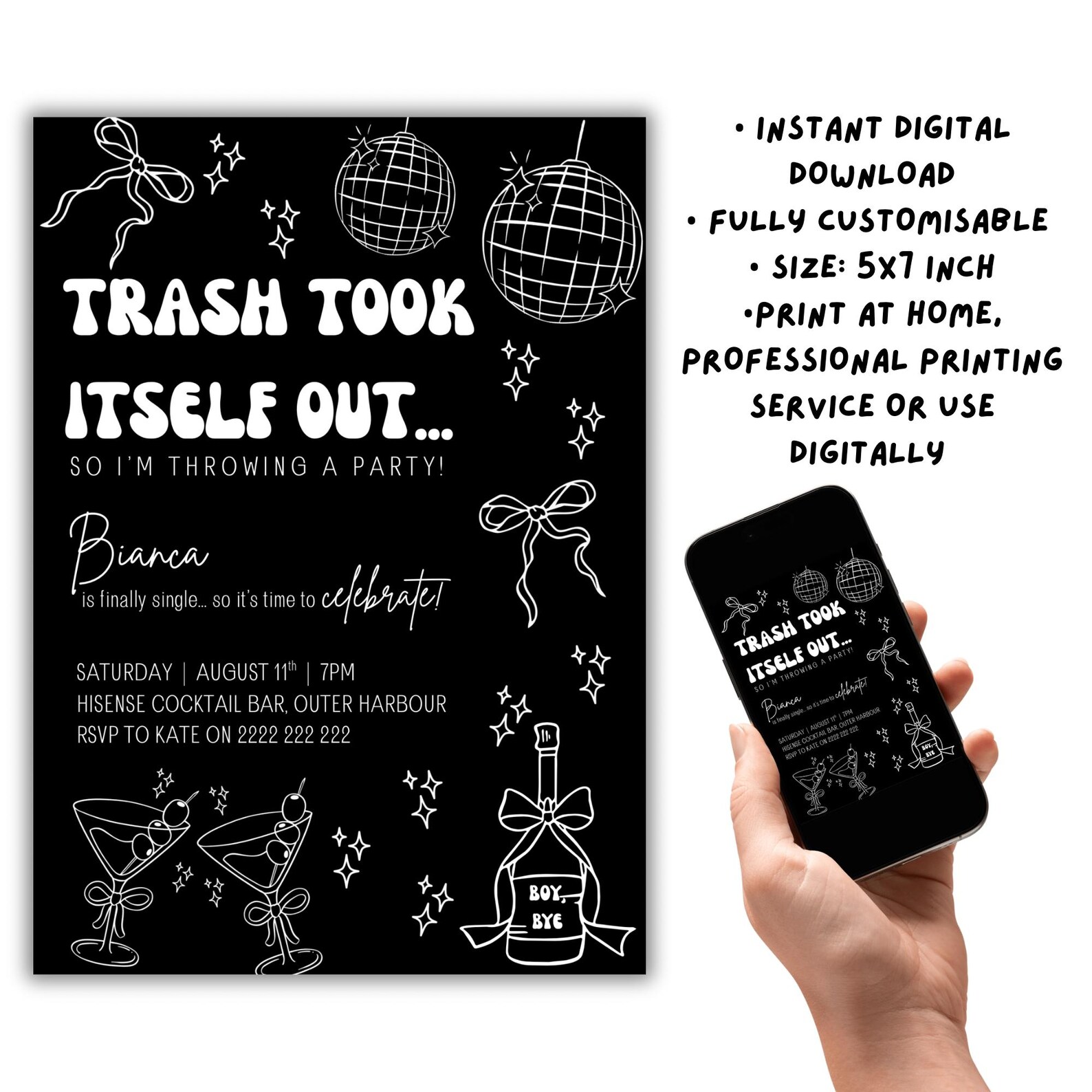 Breakup Party Invitation | Funny Divorce Celebration | “trash Took ...
