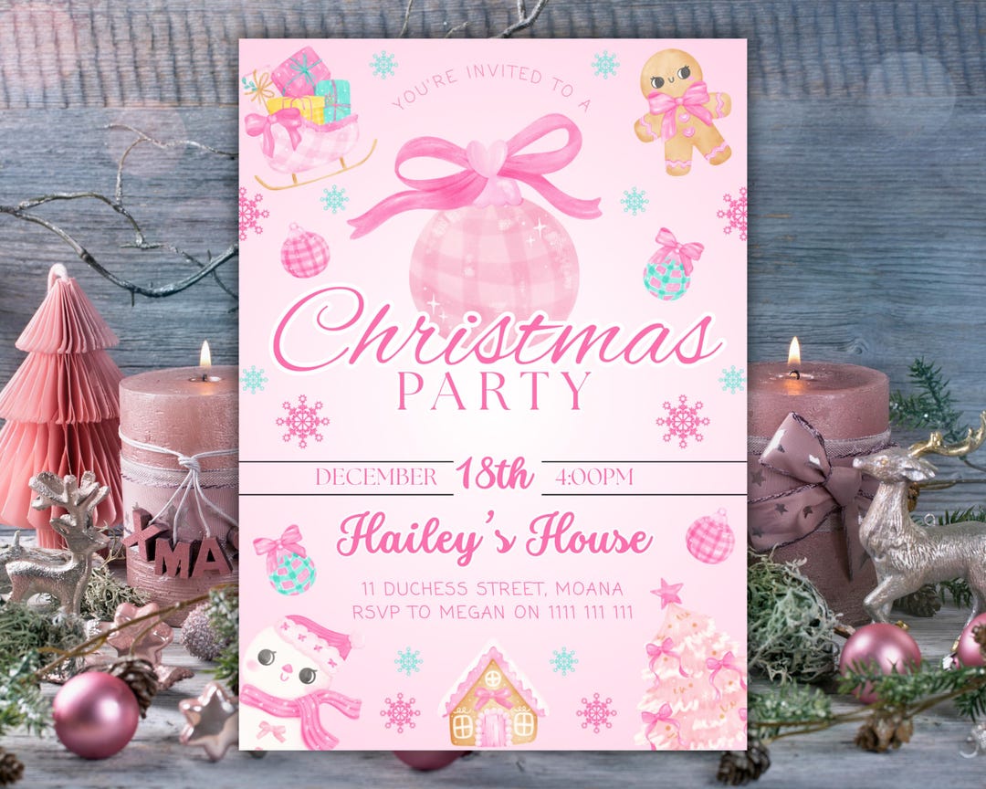 Pinkmas Christmas Party Invitation – Editable & Instant Download - Etsy
