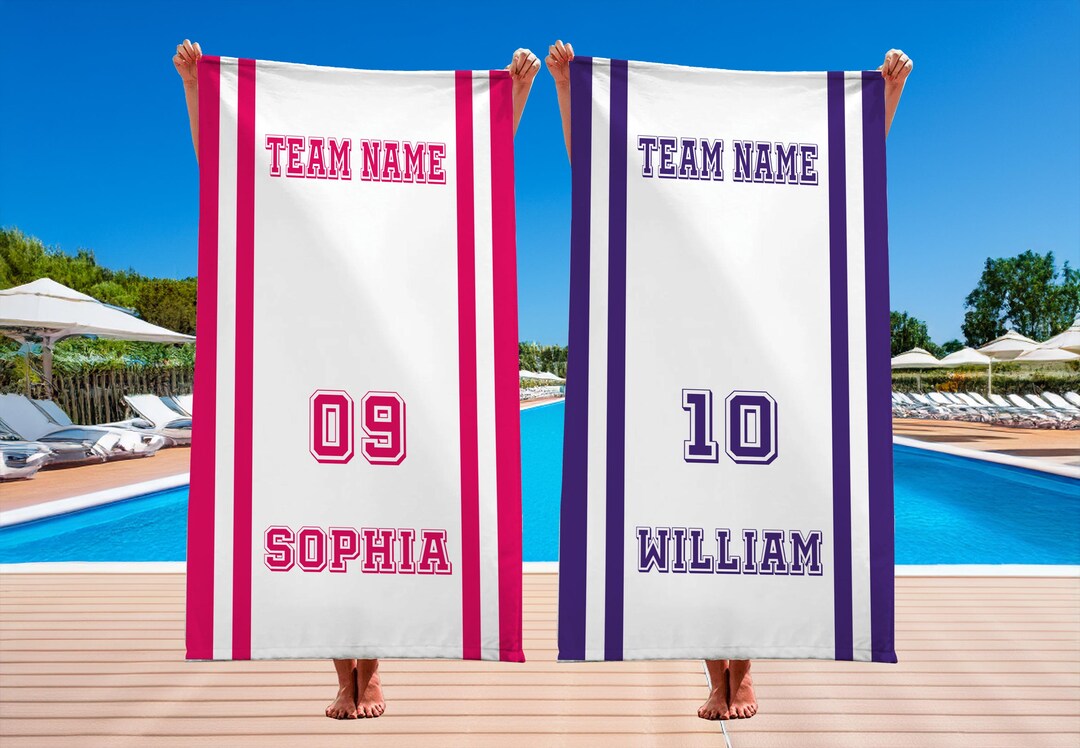 Custom Sport Beach Towel, Girls or Boys Pool Towel, Baseball ...