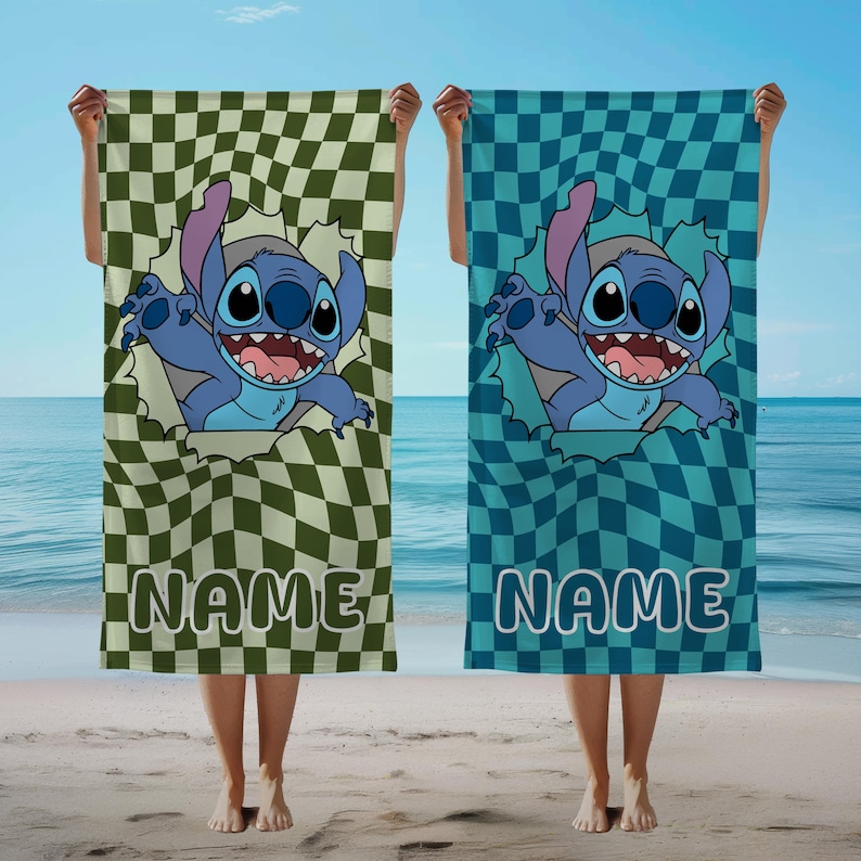 Personalized Kids Name Towel, Cartoon Style Vacation Gift - Etsy