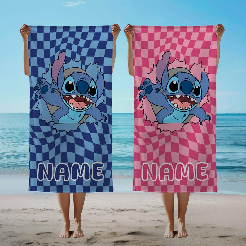 Personalized Kids Name Towel, Cartoon Style Vacation Gift - Etsy