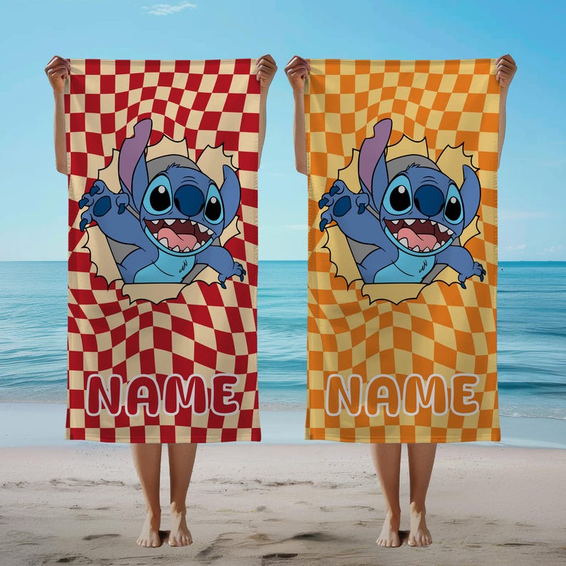 Personalized Kids Name Towel, Cartoon Style Vacation Gift - Etsy