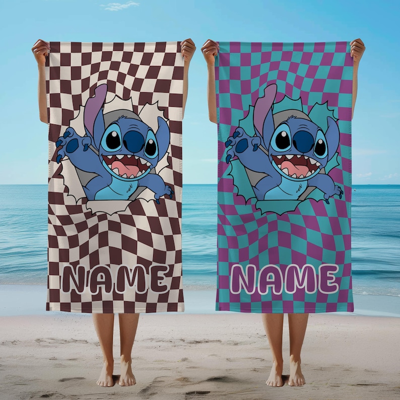Personalized Kids Name Towel, Cartoon Style Vacation Gift - Etsy
