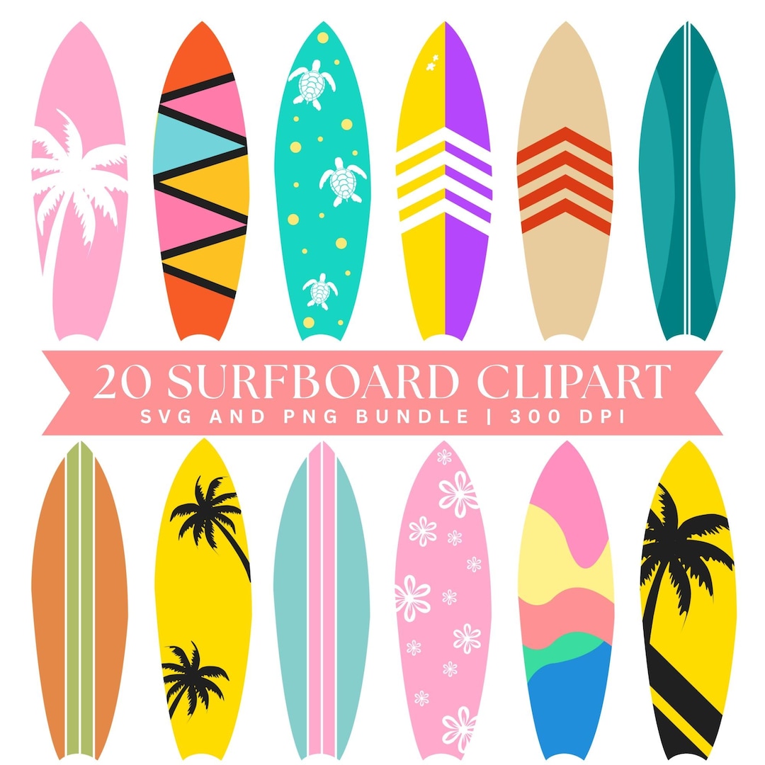 Surfboard SVG PNG Bundle, Beach Life Clipart, Hawaii Summer Surf ...