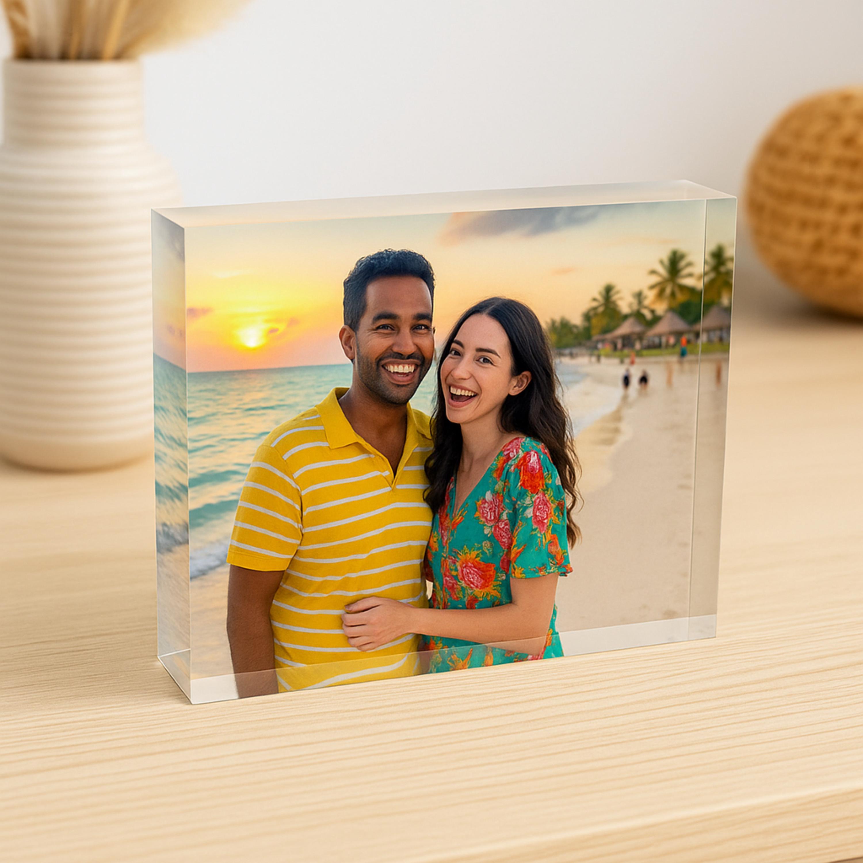 Personalized Photo Block, Acrylic Glass Photo Block, Custom Acrylic ...