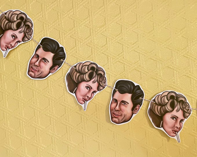 Grease Inspired Birthday Party Banner Bunting - Sandy and Danny - John ...