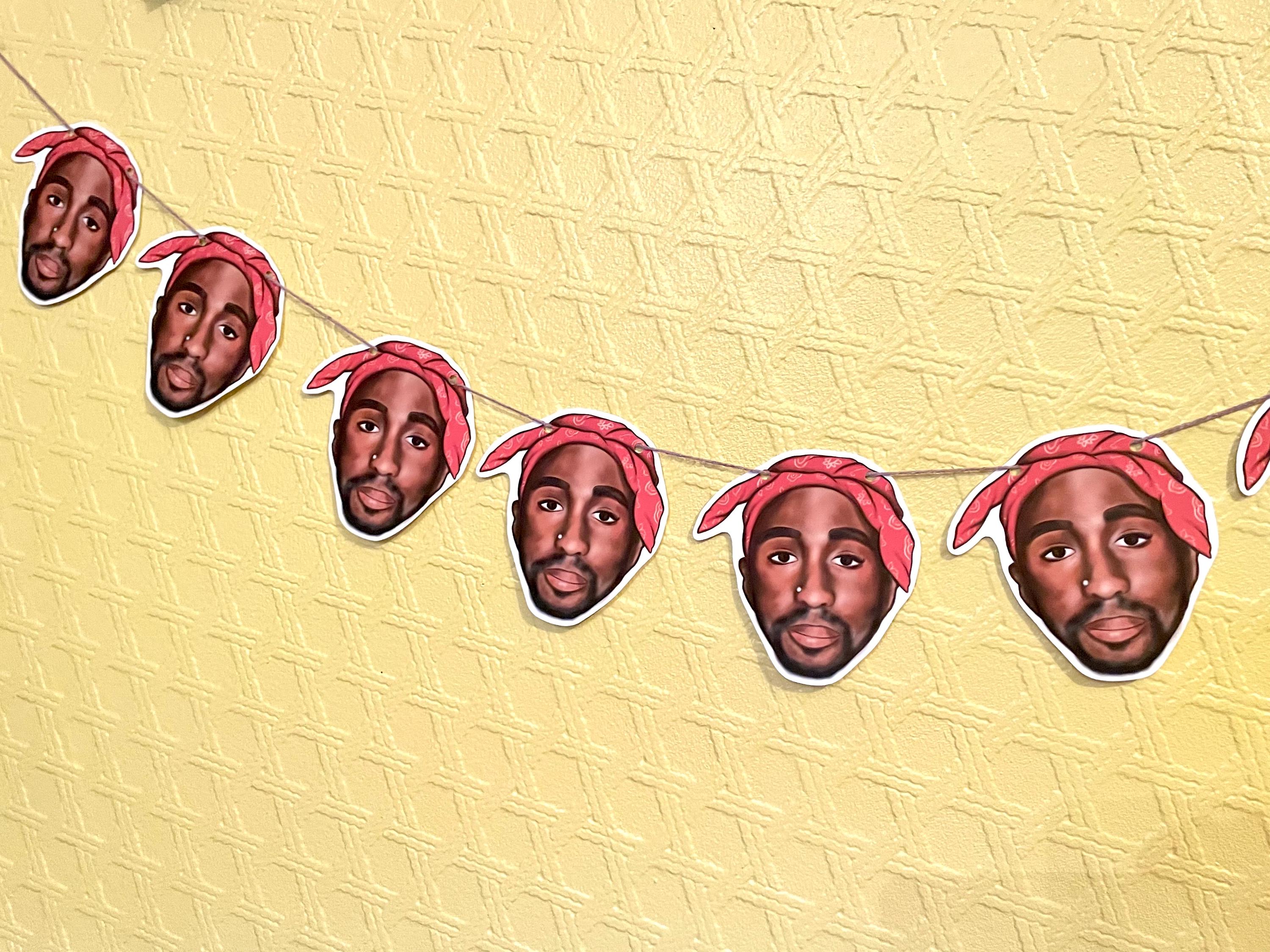 Tupac Shakur Inspired Birthday Party Banner Bunting Decoration - 2pac ...