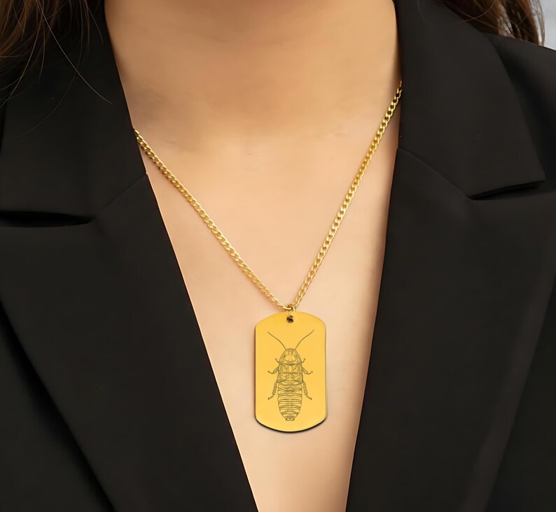 Madagascar Hissing Cockroach Engraved Tag Necklace - Custom ...