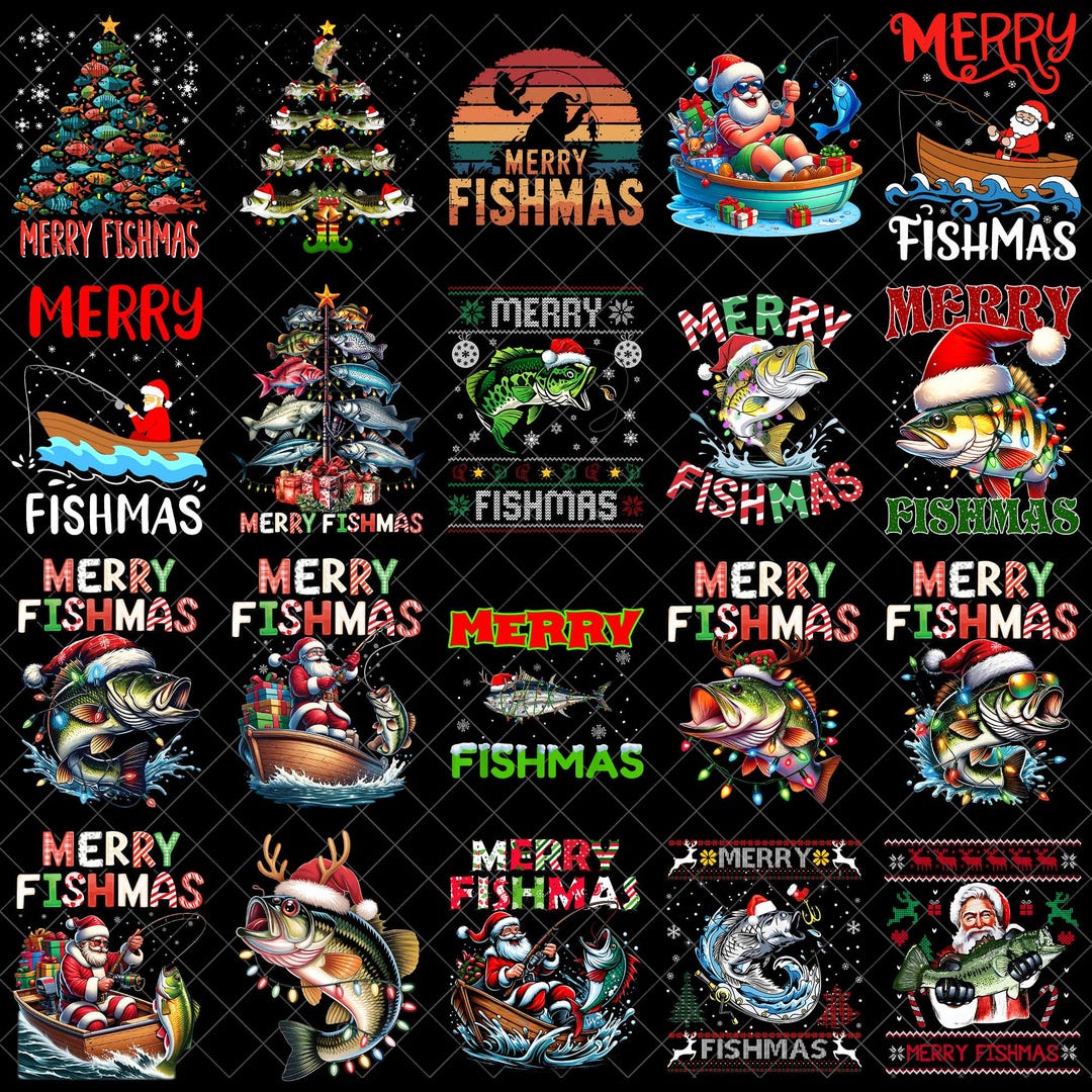 Merry Fishmas Santa Fishing PNG, Funny Sarcastic Christmas Quote ...