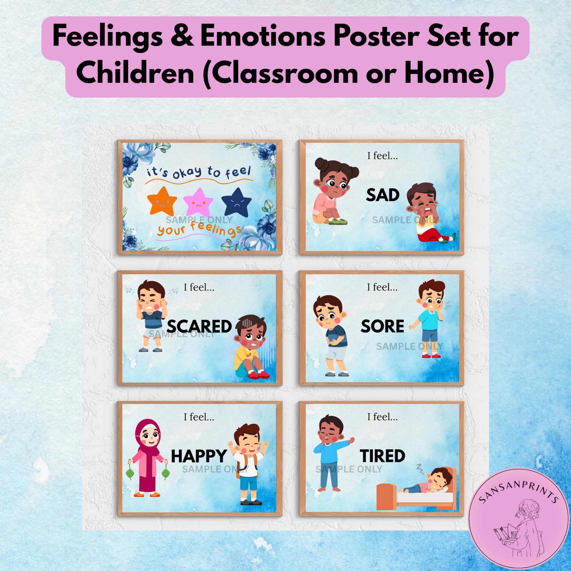 Feelings and Emotions Posters for Kids | Printable A4 Social Emotional ...