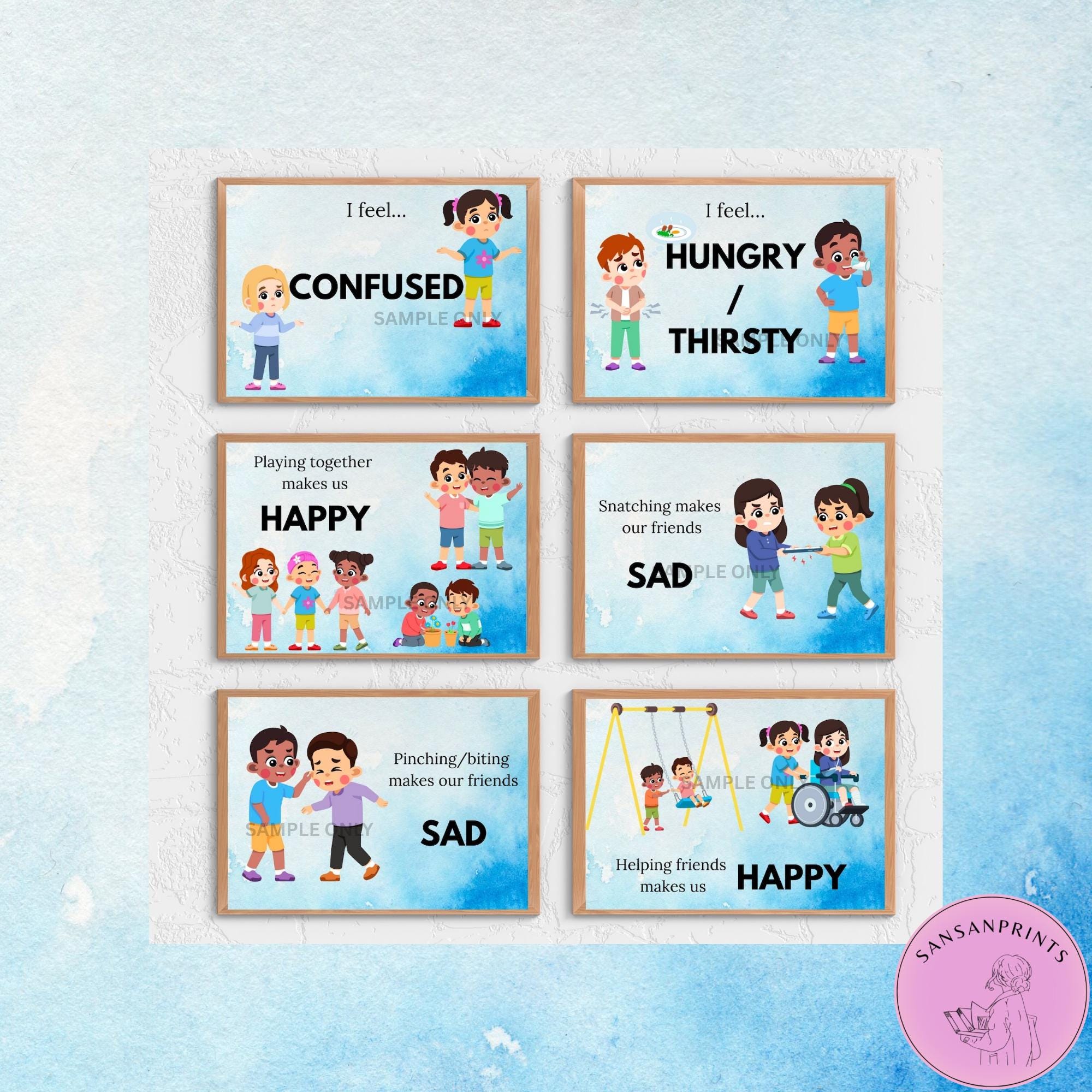 Feelings and Emotions Posters for Kids | Printable A4 Social Emotional ...