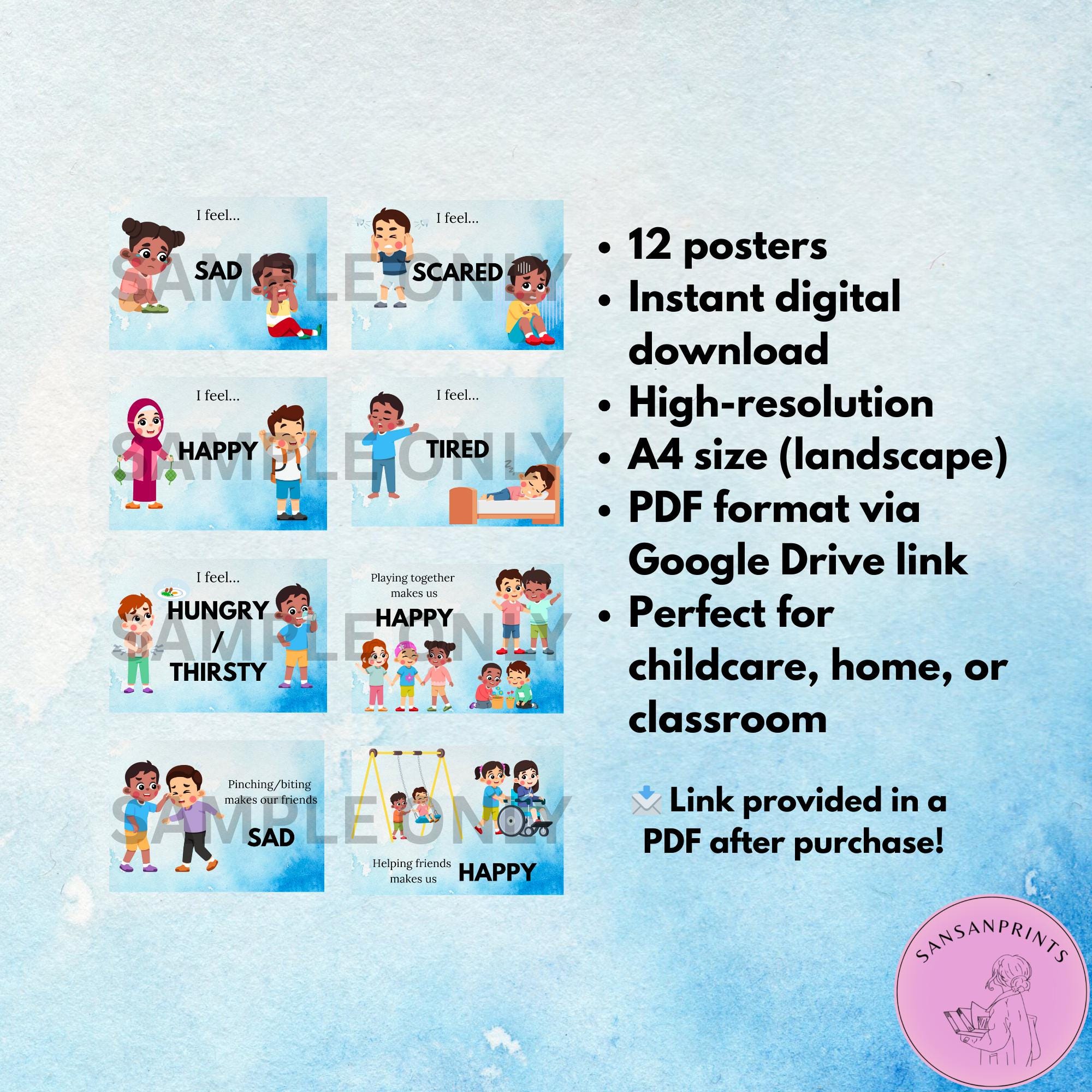 Feelings and Emotions Posters for Kids | Printable A4 Social Emotional ...