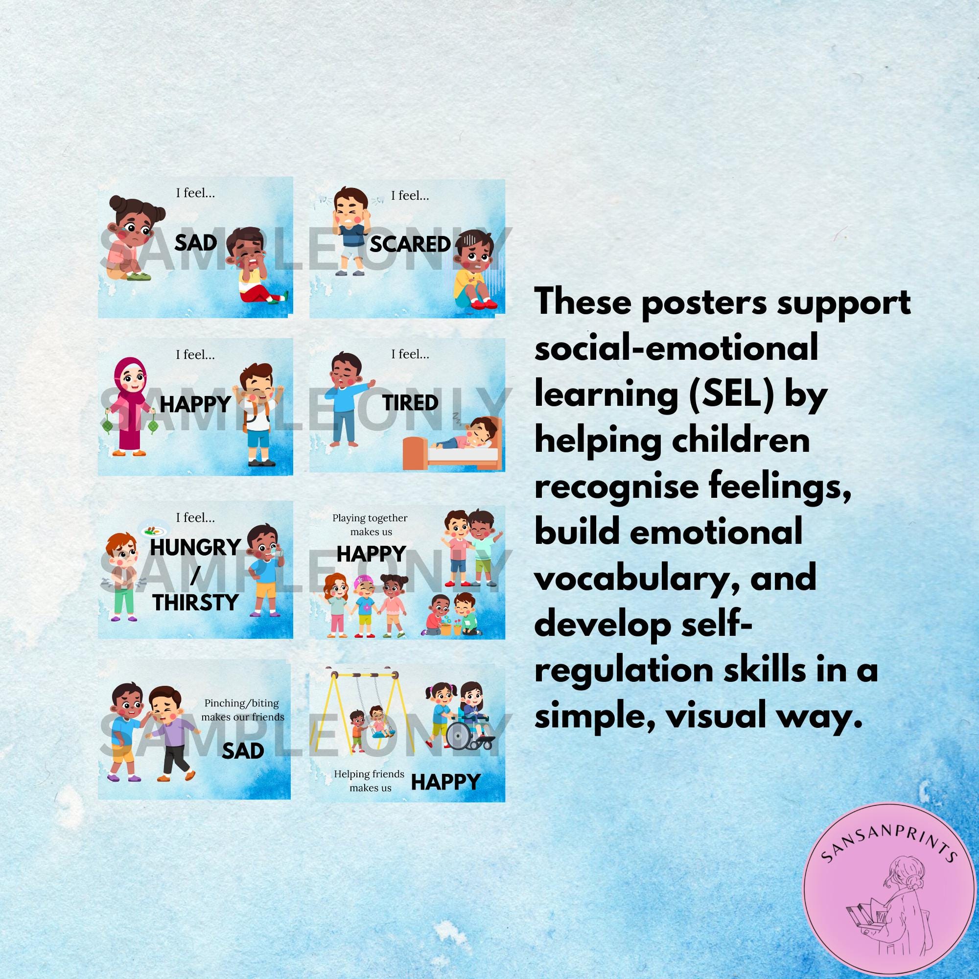 Feelings and Emotions Posters for Kids | Printable A4 Social Emotional ...