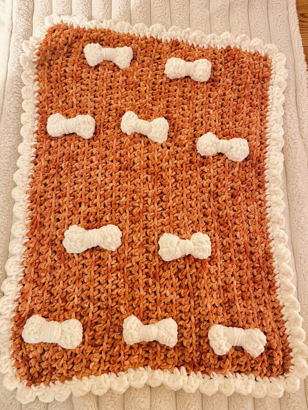 Burnt Orange Bow Baby Blanket - Etsy