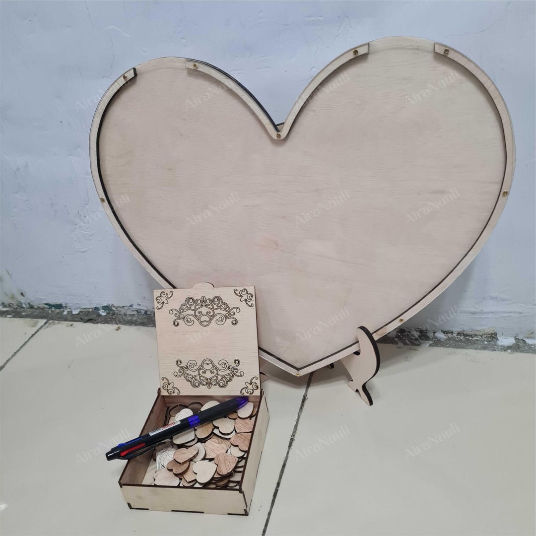 Heart Wedding Guest Book Frame Decoration Birthday Love Anniversary ...