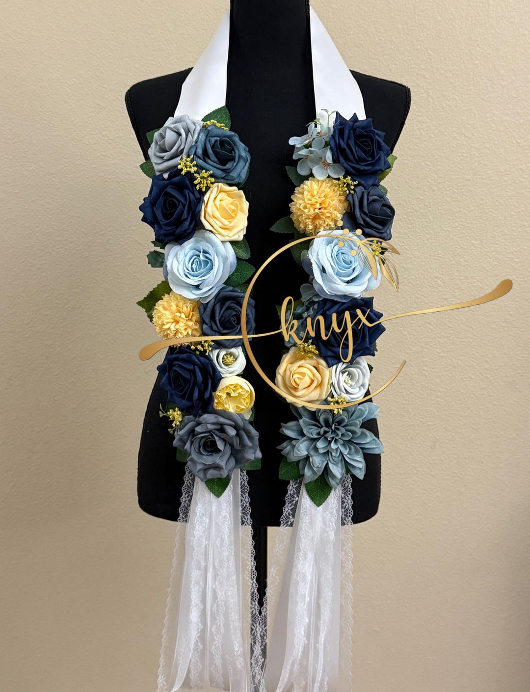 Blue and Yellow Flower Graduation Lei Original Design - Etsy