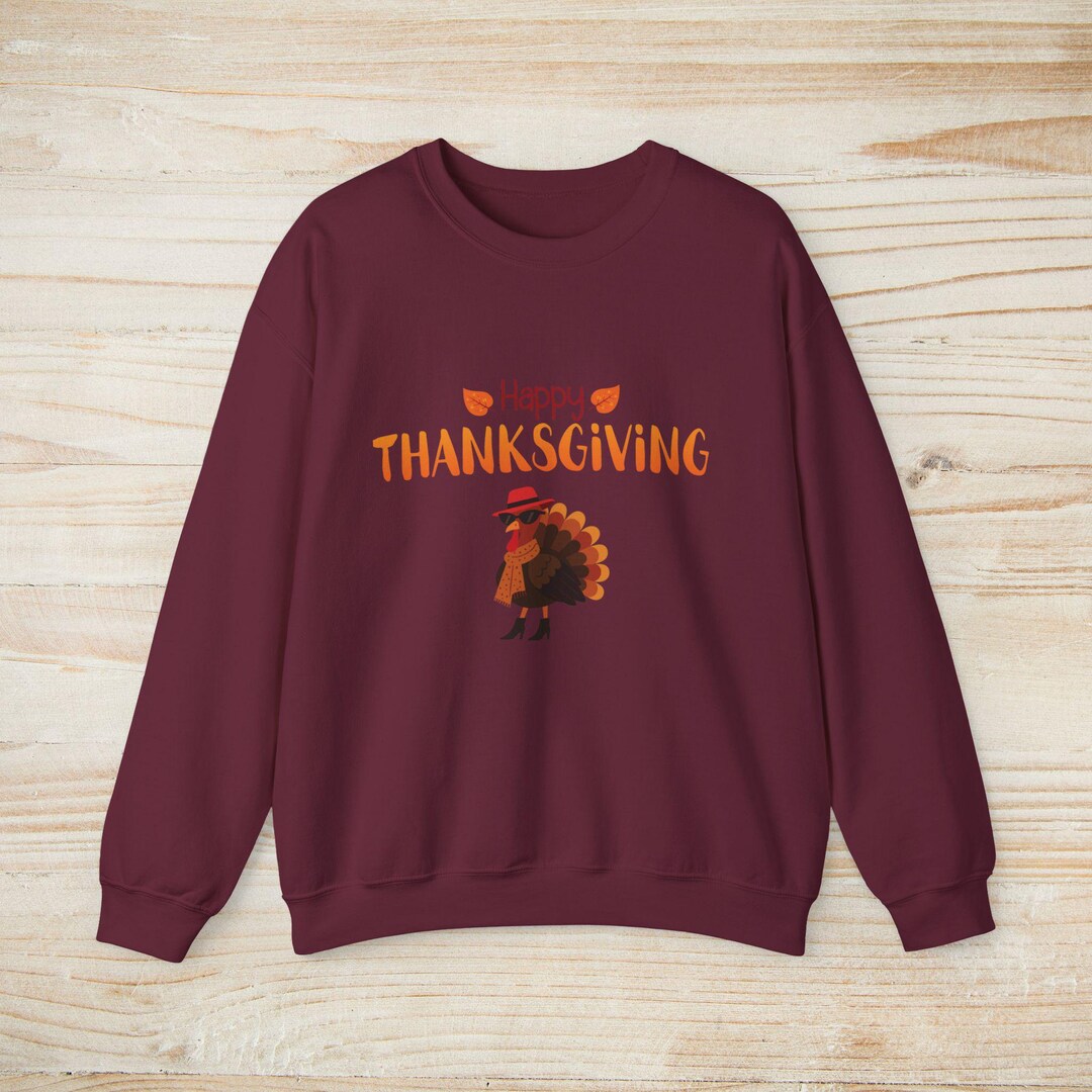 Happy Thanksgiving Turkey Sweatshirt | Thanksgiving Crewneck - Etsy