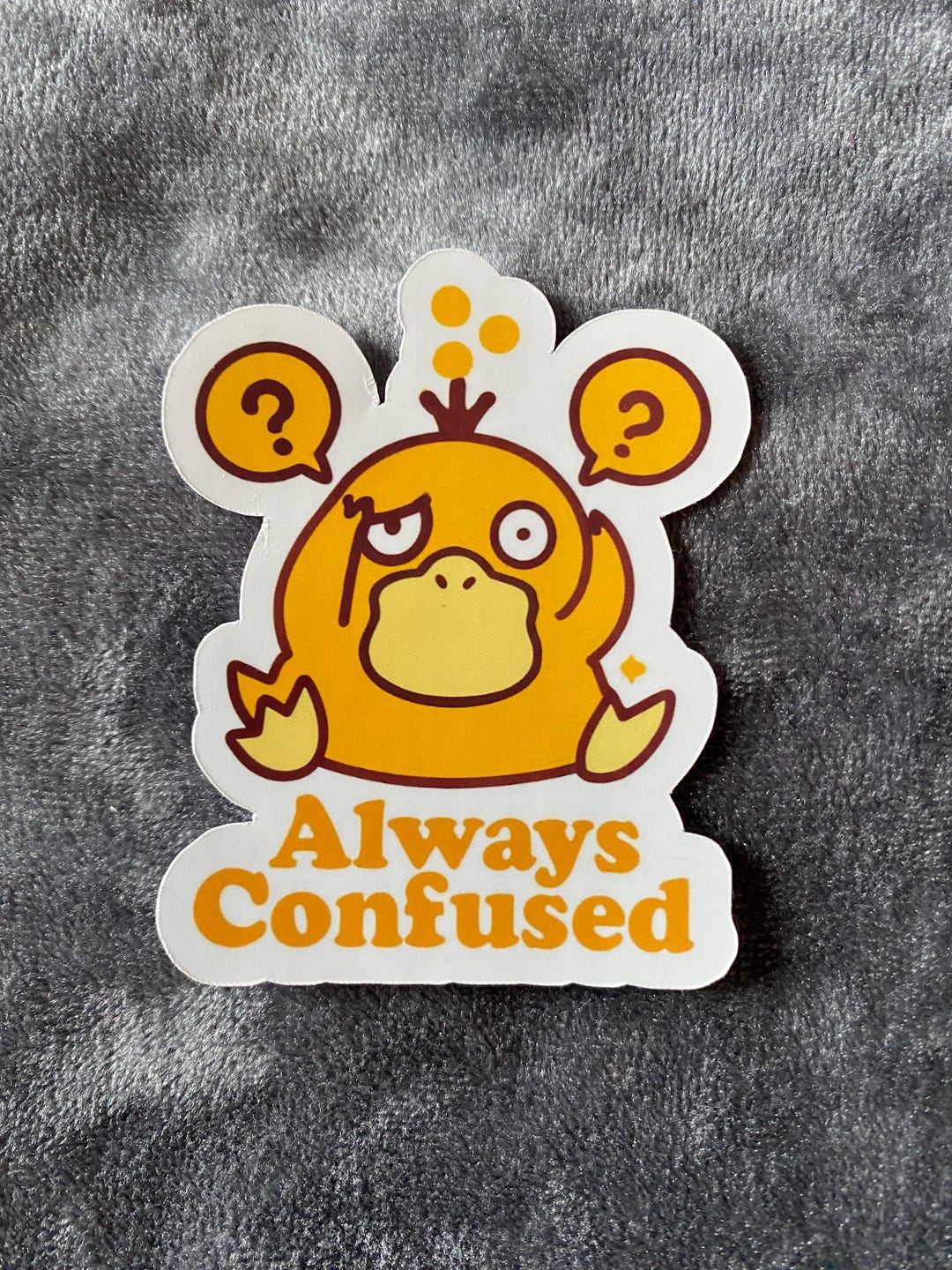 Psyduck 'always Confused' Pokemon Sticker | Funny Gaming Gift - Etsy
