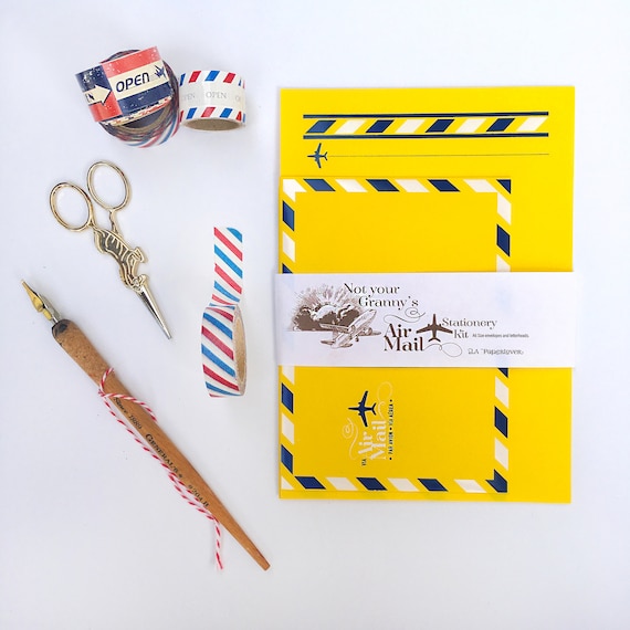 AIR MAIL Par Avion Vía áerea Beautiful Stationery Kit for - Etsy