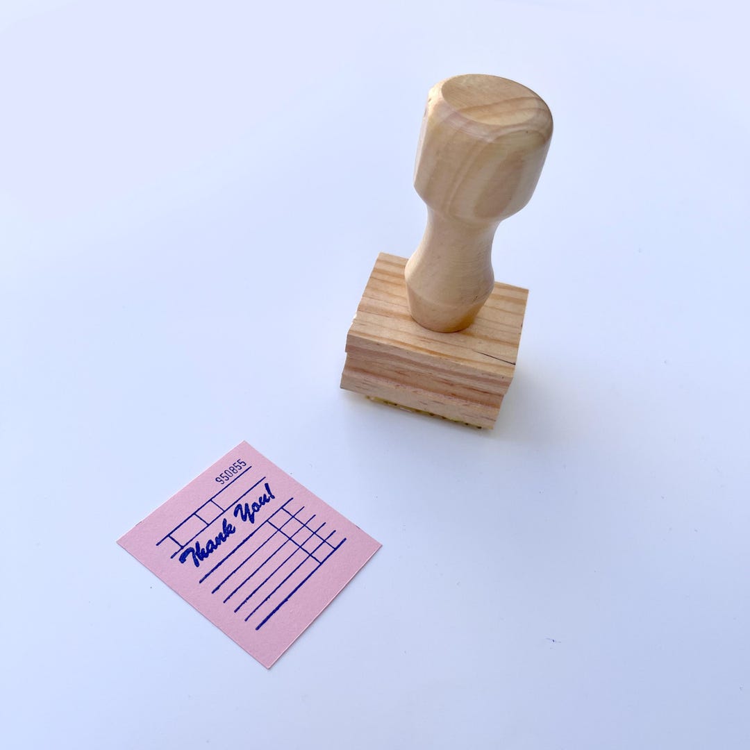 Thank You Check Rubber Stamp Vintage 50's Check Snailmail Lover Penpal ...