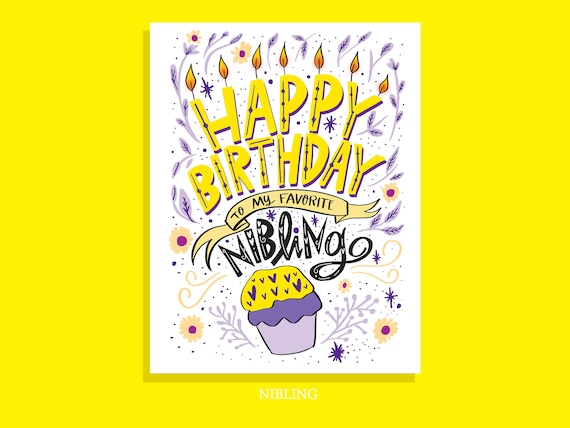 Nibling Happy Birthday Pronouns Matter LGBTQ Card Beautiful - Etsy