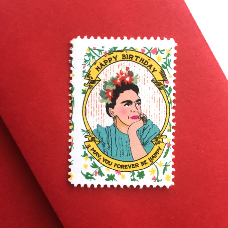 Frida Kahlo Happy Birthday Flowery Greeting Card for Her - Etsy