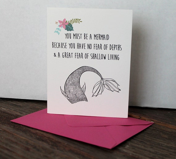 Mermaid Card for a Special Friend Valentine's Greeting for - Etsy