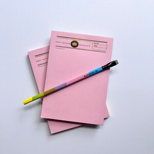 Pink Notepad With Telegram Motif Gold Edges 70 Sheets Each One Gold ...