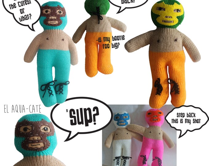 Adorable Knitted Luchador Doll • Lucha Libre Cute Doll • New Colors! - Etsy