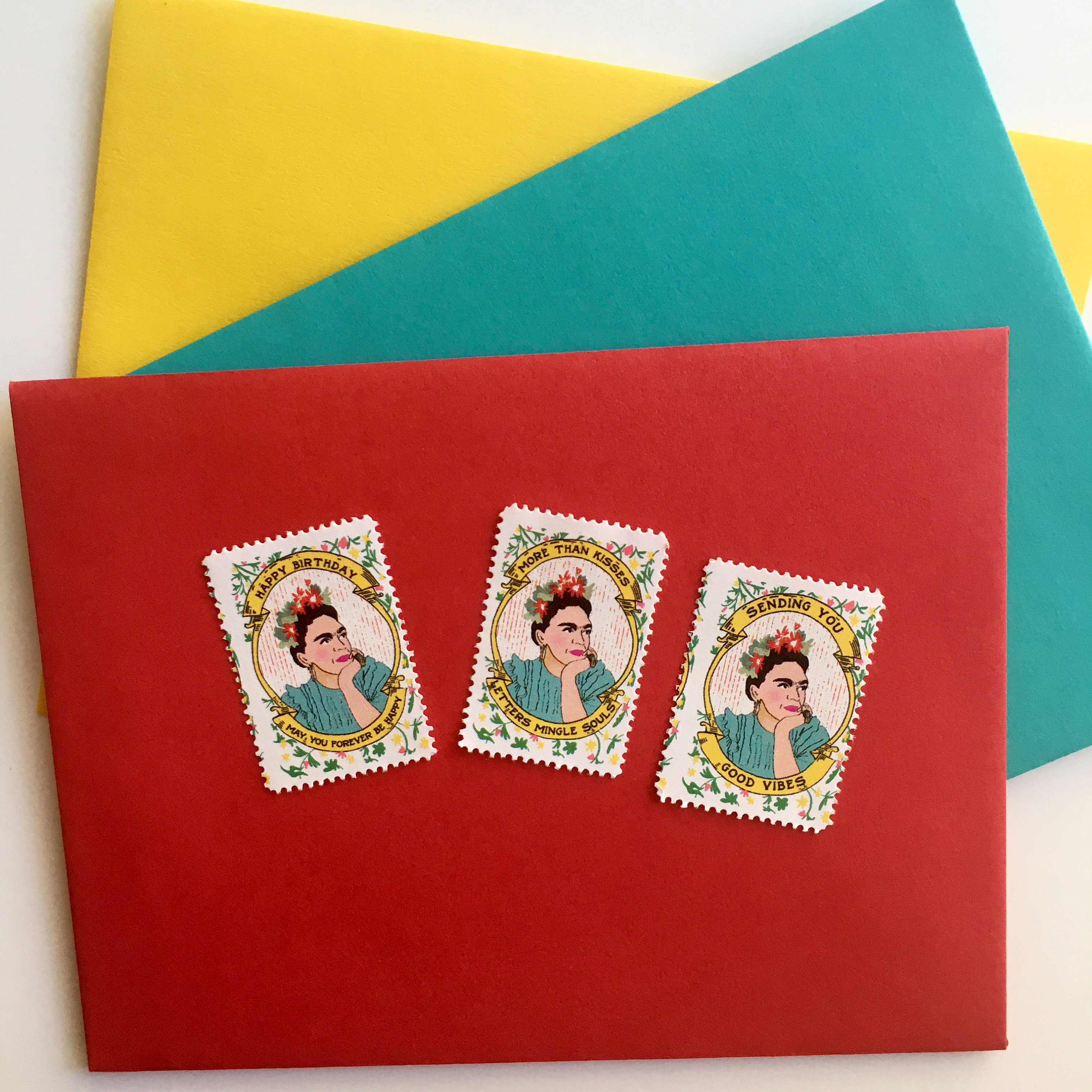 Frida Kahlo Thank You Card W/fake Frida Postage Faux Postage Artist ...