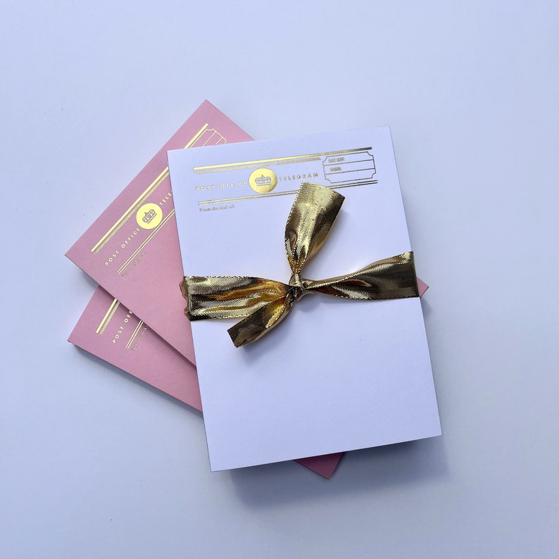 Pink Notepad With Telegram Motif Gold Edges 70 Sheets Each One - Etsy