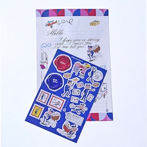 Mr Zip Sticker A6 Sheet Perfect for Snail Mail Pen Pal Gift Vintage Mid ...