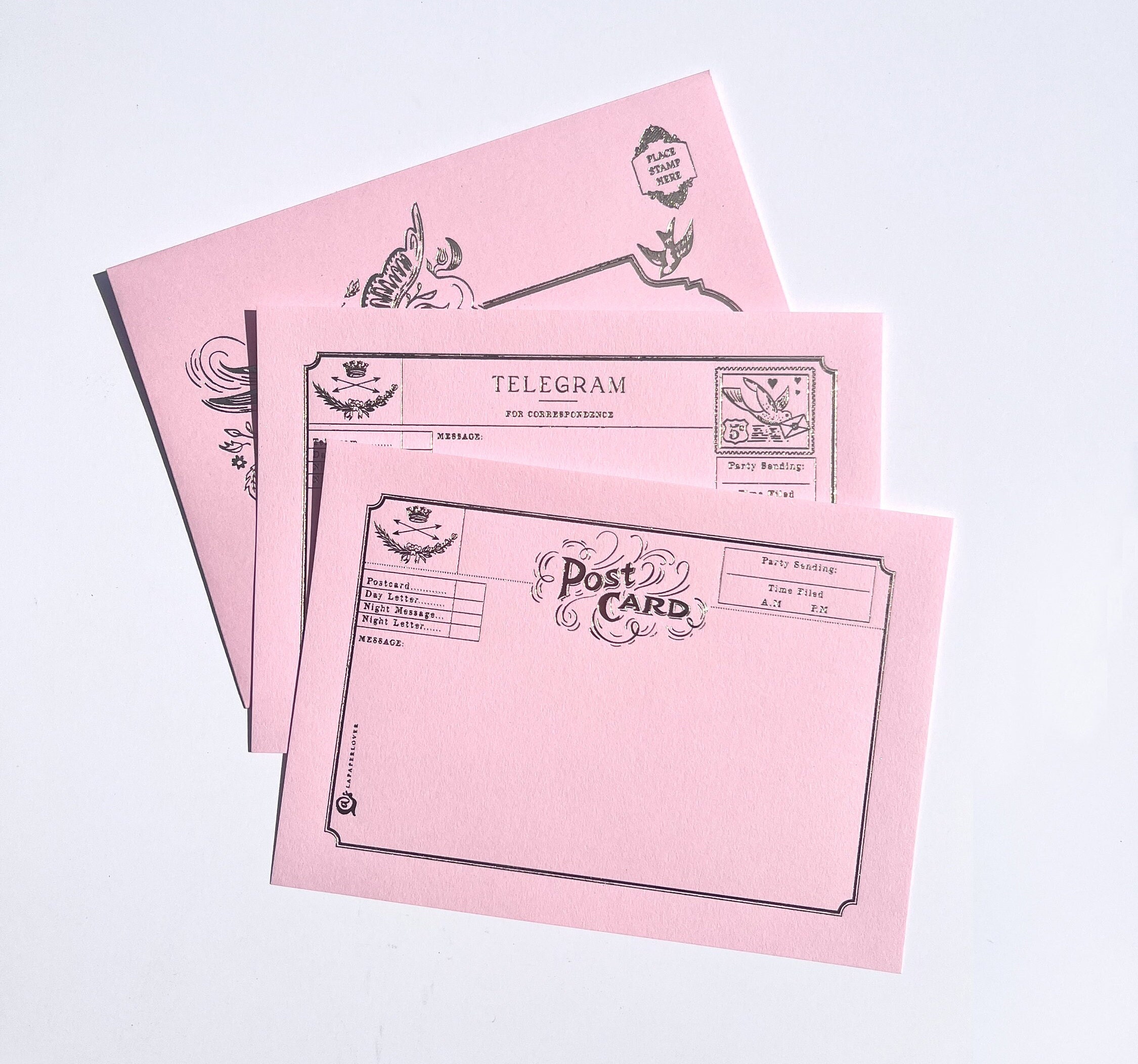 2 Pattern Cute Letter Set Telegram and Postcard Sheets | Cute Writing ...