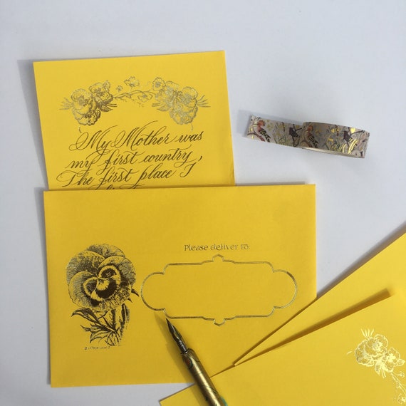 Stationery Gold Foiled Letter Writing Sheets and Envelopes | Etsy