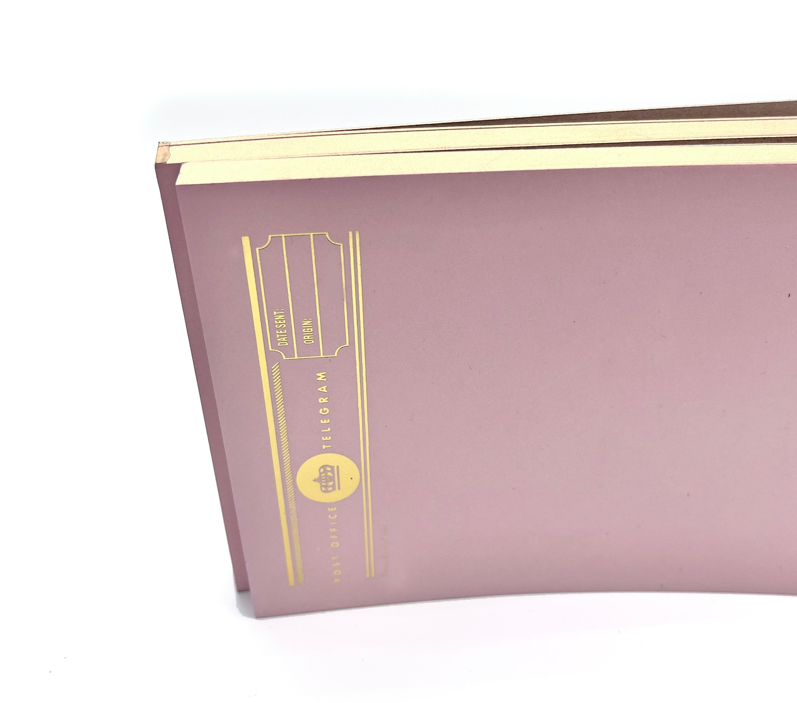 Pink Notepad With Telegram Motif Gold Edges 70 Sheets Each One Gold ...