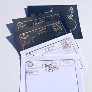 Black Gold Stationary, Telegram, Pen Pal Stationary, Letter Writing ...