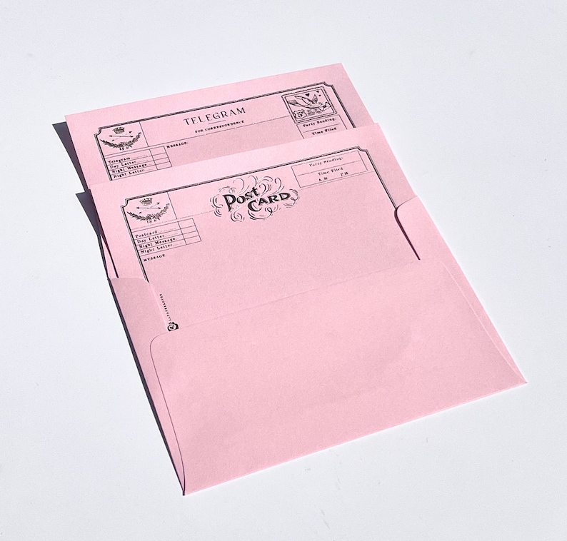 2 Pattern Cute Letter Set Telegram and Postcard Sheets | Cute Writing ...