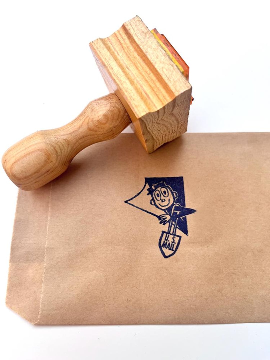 Mr Zip on a Corner Cute Rubber Stamp for Snail Mail Vintage Postage ...