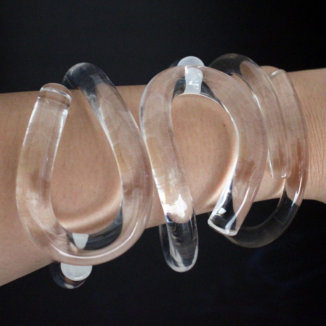 Translucent Clear Resin Bangle Bracelet: Lightweight Everyday Jewelry ...