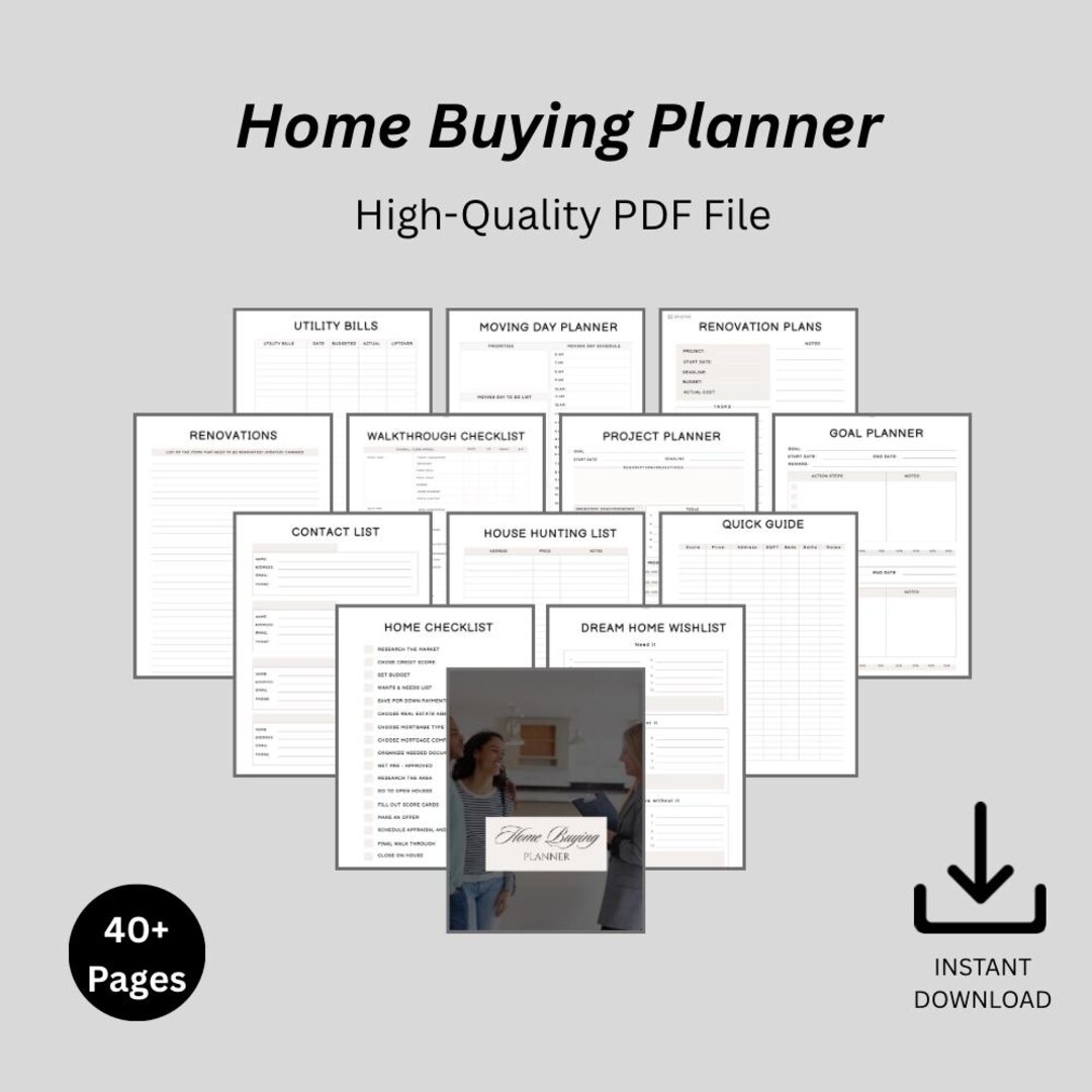 Ultimate Home Buying Planner | Printable Real Estate Organizer | First ...
