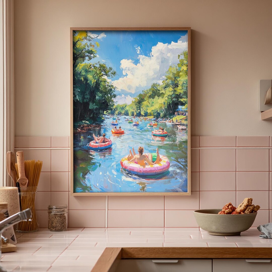 Summer River Floating Wall Art Set – Colorful Impressionist Nature ...